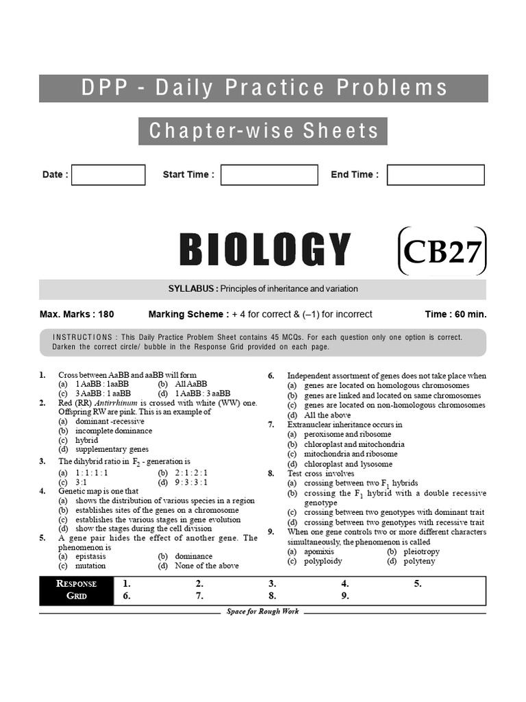 Principles of Inheritance 1 | PDF | Dominance (Genetics) | Genotype