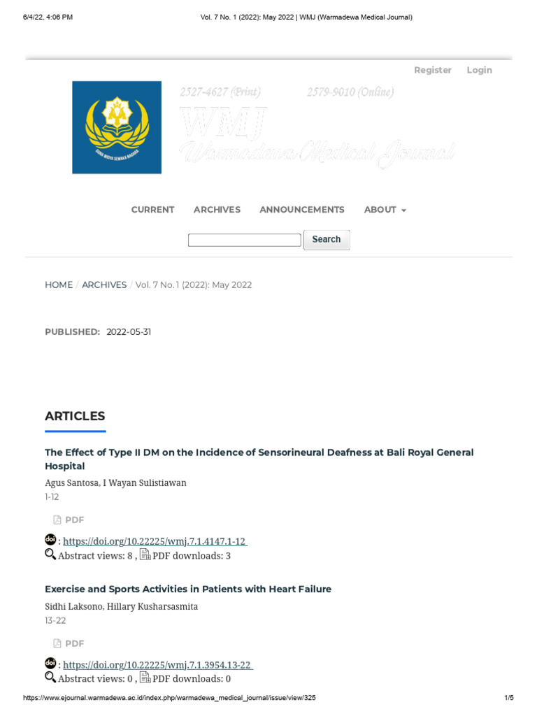 Vol. 7 No. 1 (2022)_ May 2022 _ WMJ (Warmadewa Medical Journal) | PDF