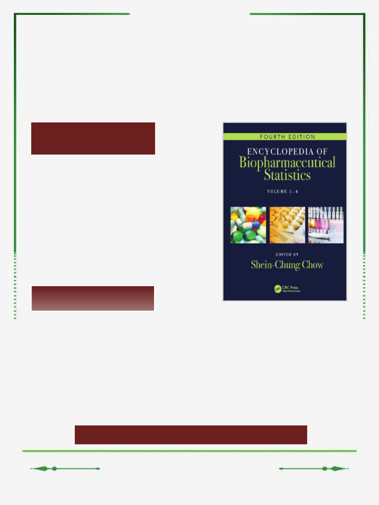 Encyclopedia of Biopharmaceutical Statistics Shein-Chung Chow (Editor ...