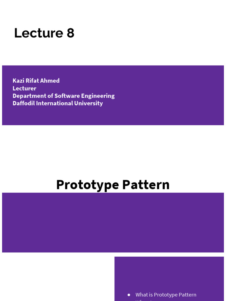 Lecture 8- Prototype Design Pattern | PDF