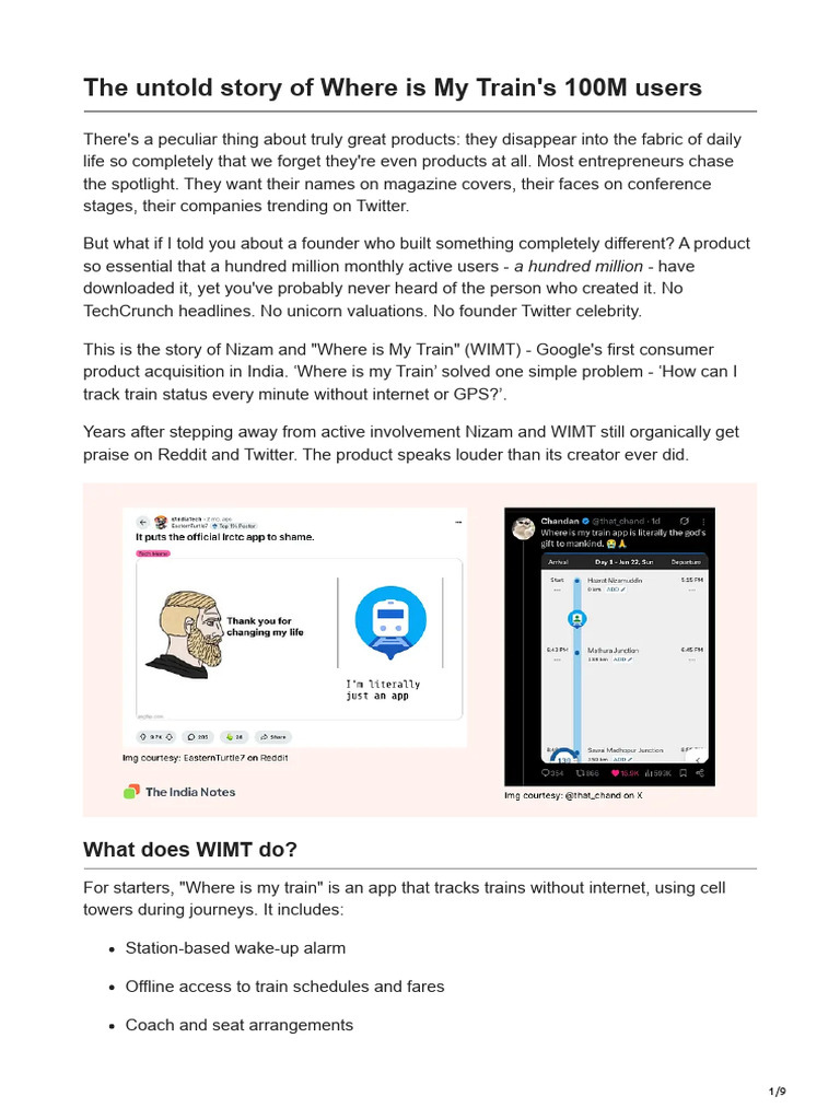 Where is My Train: 100M Users Story | PDF | Mobile App | Google Play