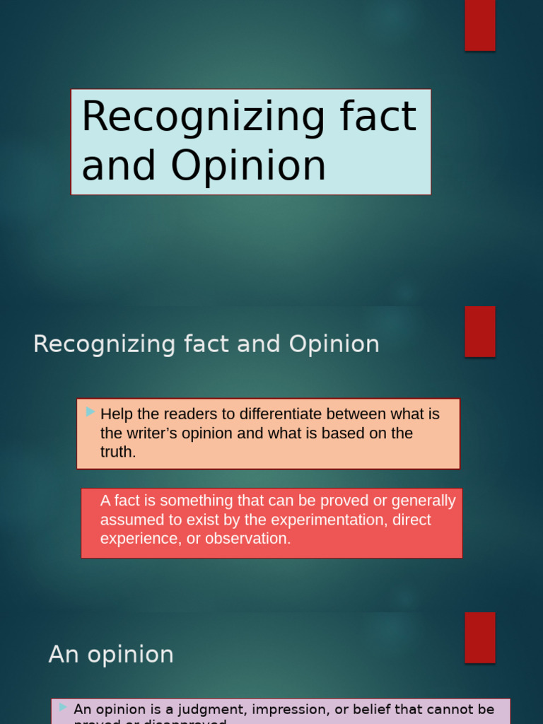 Recognizing Fact and Opinion | PDF | Psychological Concepts | Cognition
