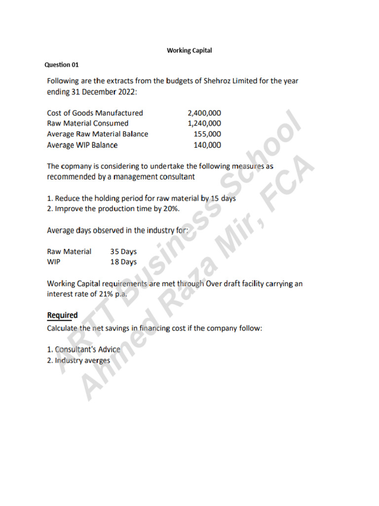 Working Capital Solutions Overview | PDF