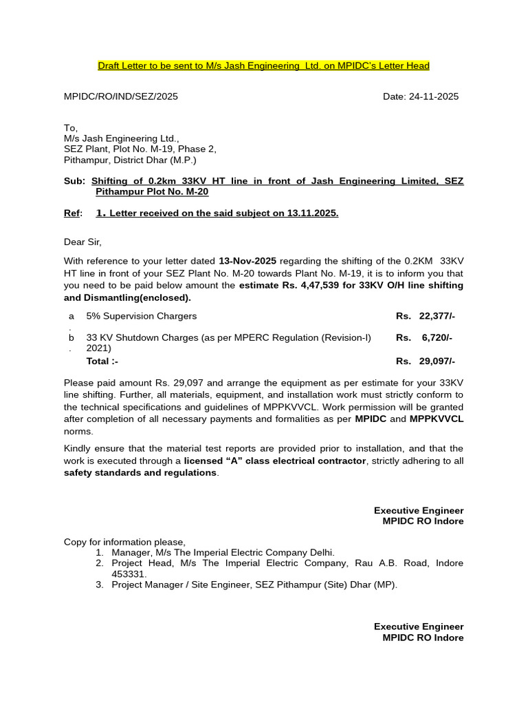 Draft Letter to Be Sent to Jash Eng (1) | PDF