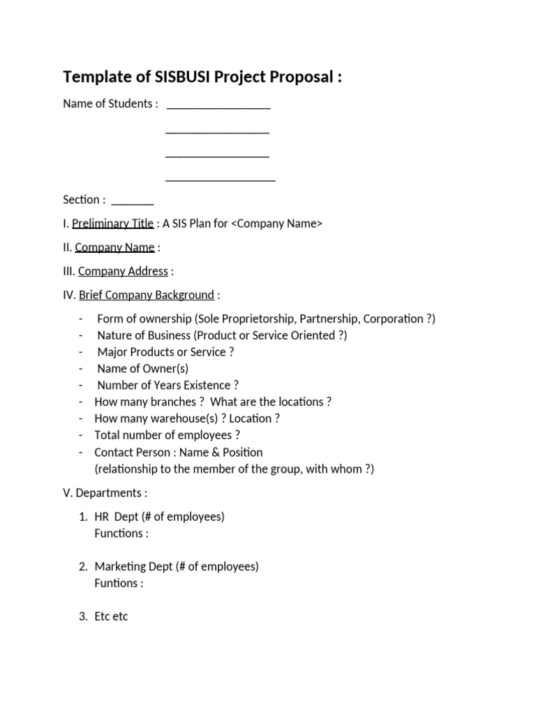 SISBUSI Project Proposal Template | PDF