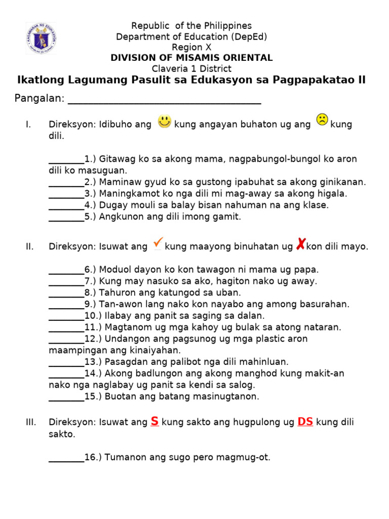 Esp 3rd Quarter | PDF