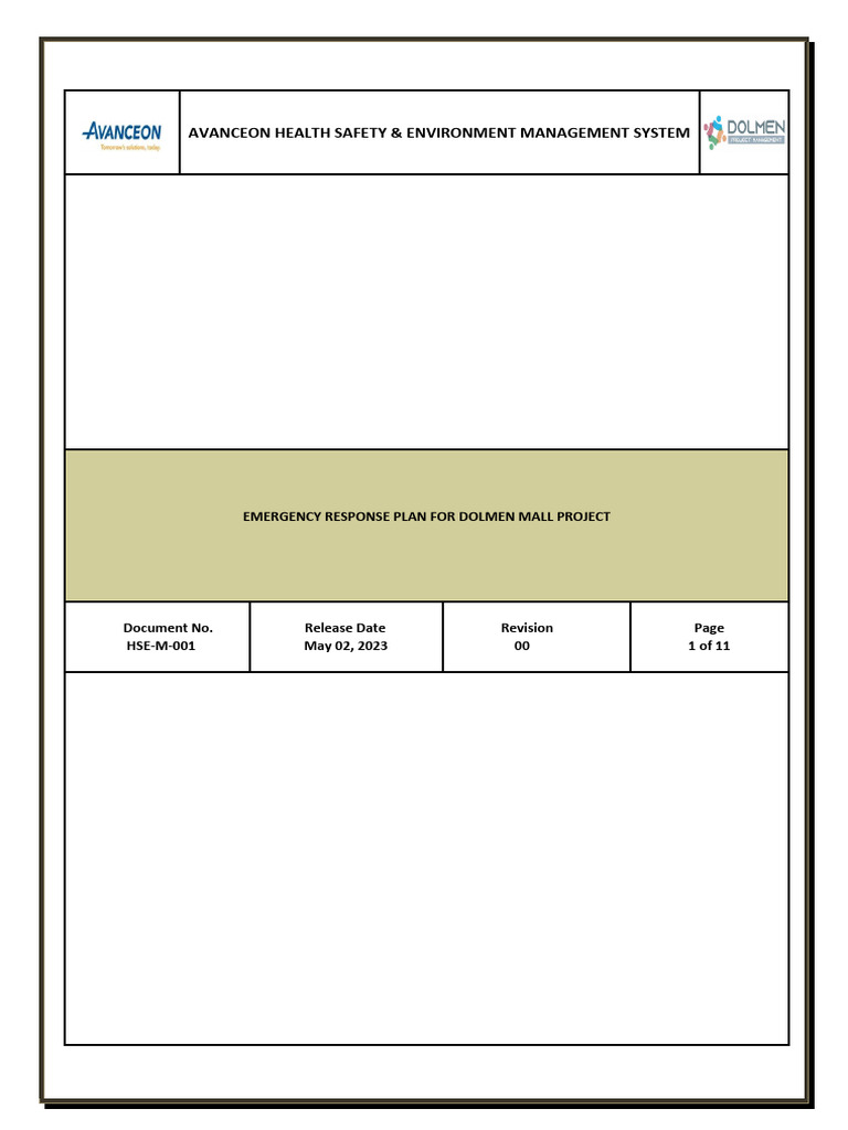 Dolmen Mall Emergency Response Plan | PDF | First Aid | Fires