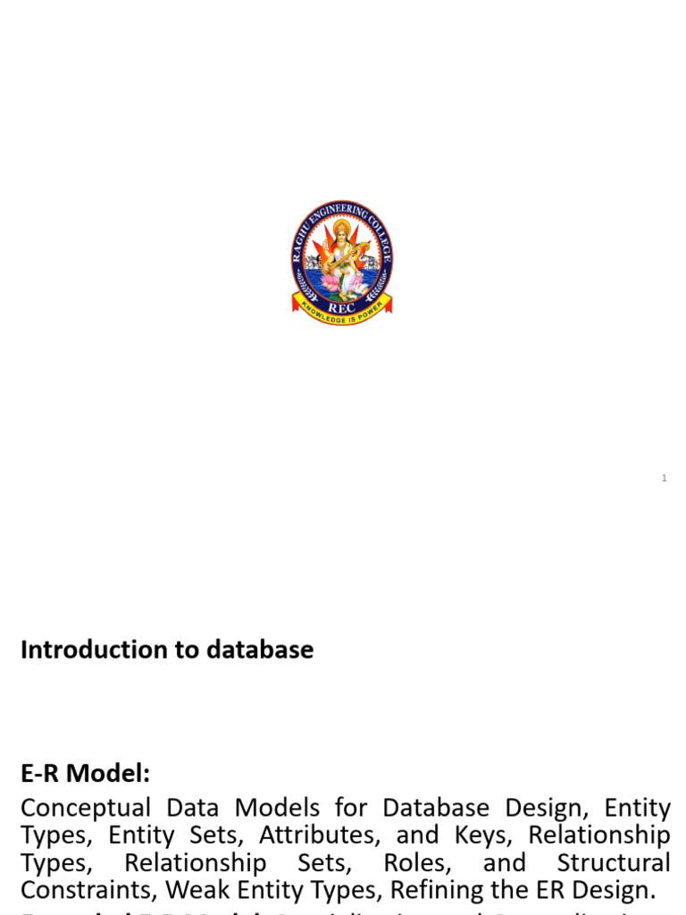 DBMS-UNIT-1 | PDF | Databases | Data Model