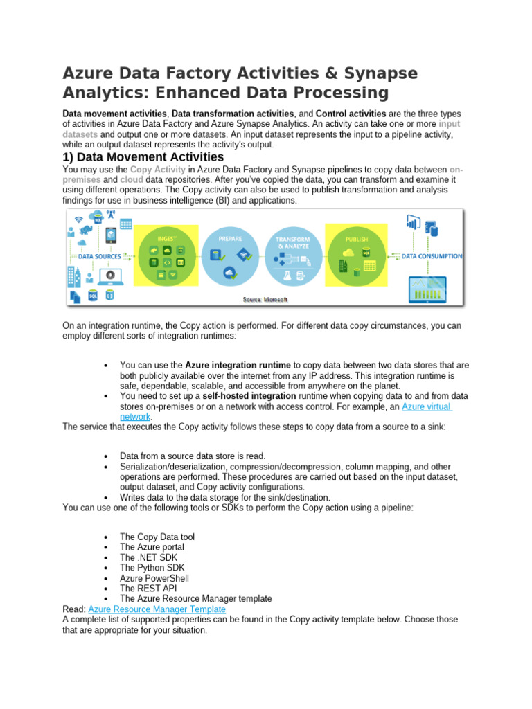 Azure Data Factory & Synapse Activities Guide | PDF | Control Flow ...