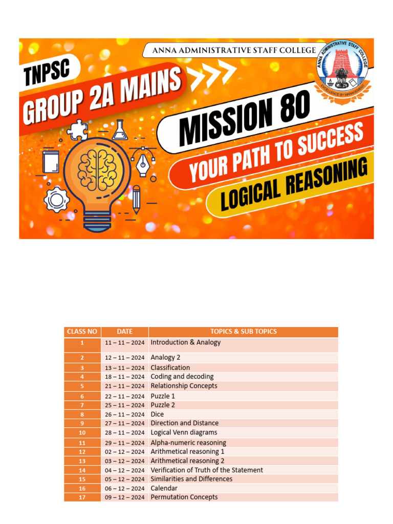 Logical and Numerical Reasoning Topics | PDF | Reason | Mathematics