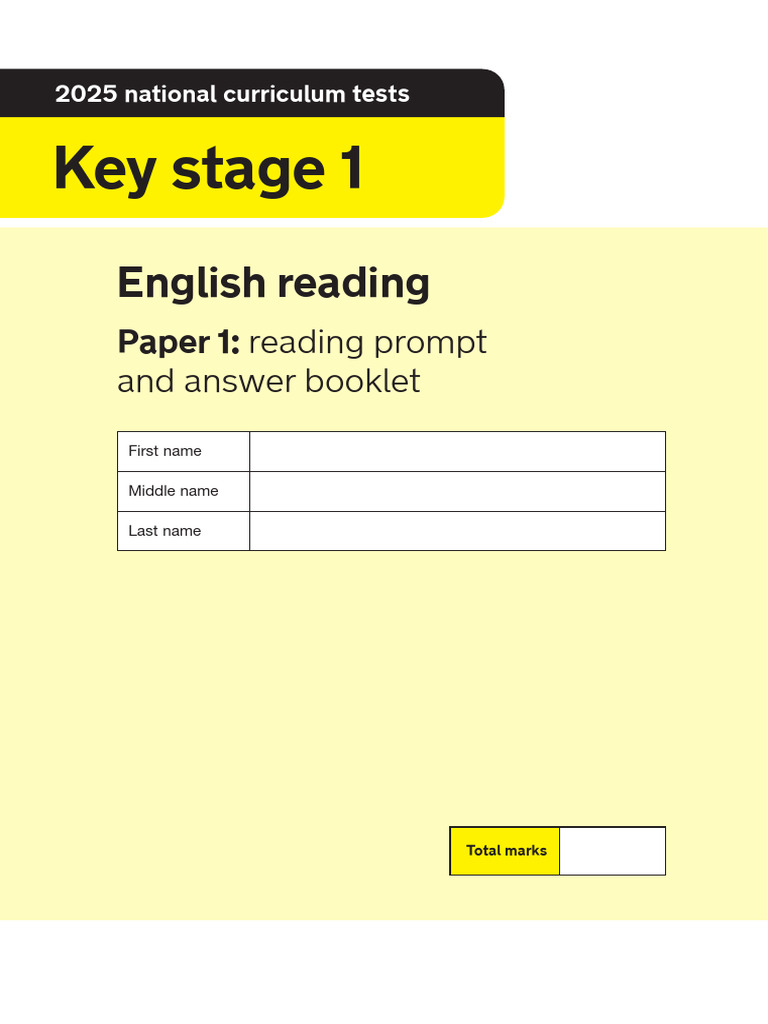Key Stage 1 English Reading Test 2025 | PDF | Copyright