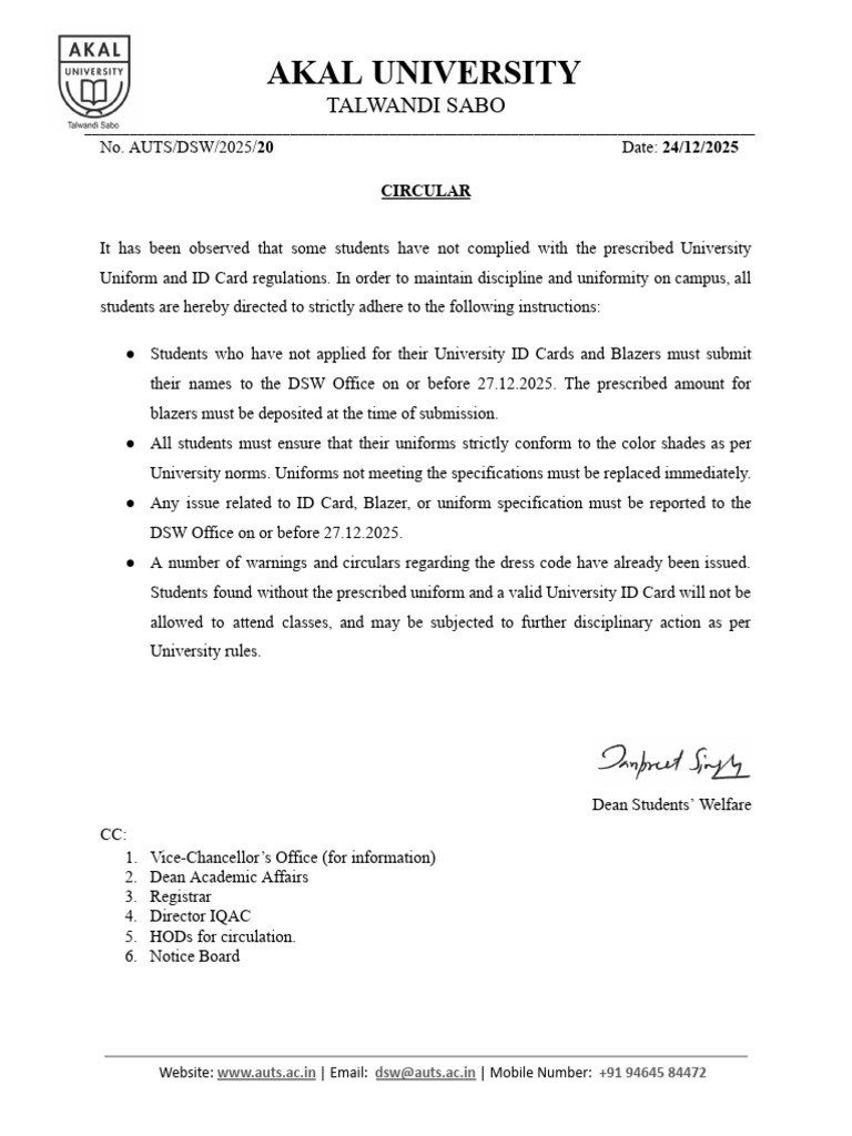 Student Uniform and ID Card Compliance | PDF