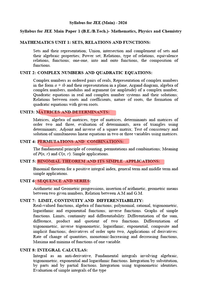 JEE Syllabus | PDF | Line (Geometry) | Equations