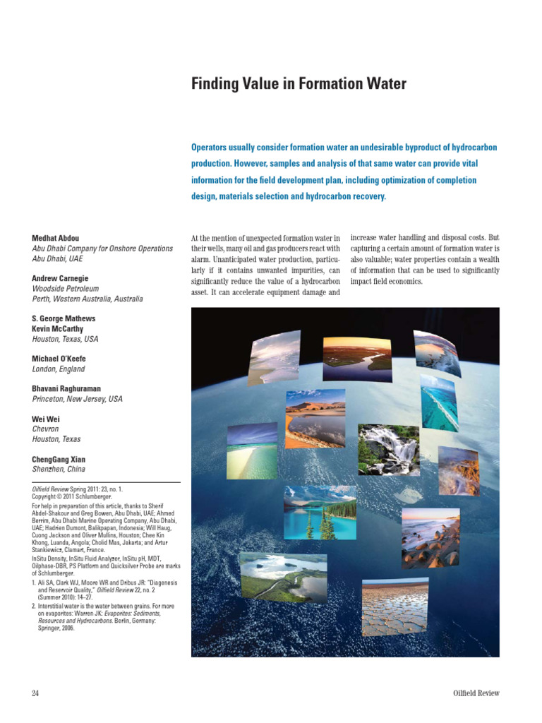Value of Formation Water Analysis | PDF | Petroleum Reservoir | Water