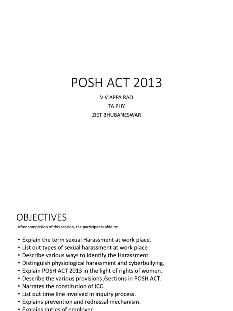 2.POSH ACT 2013 | PDF