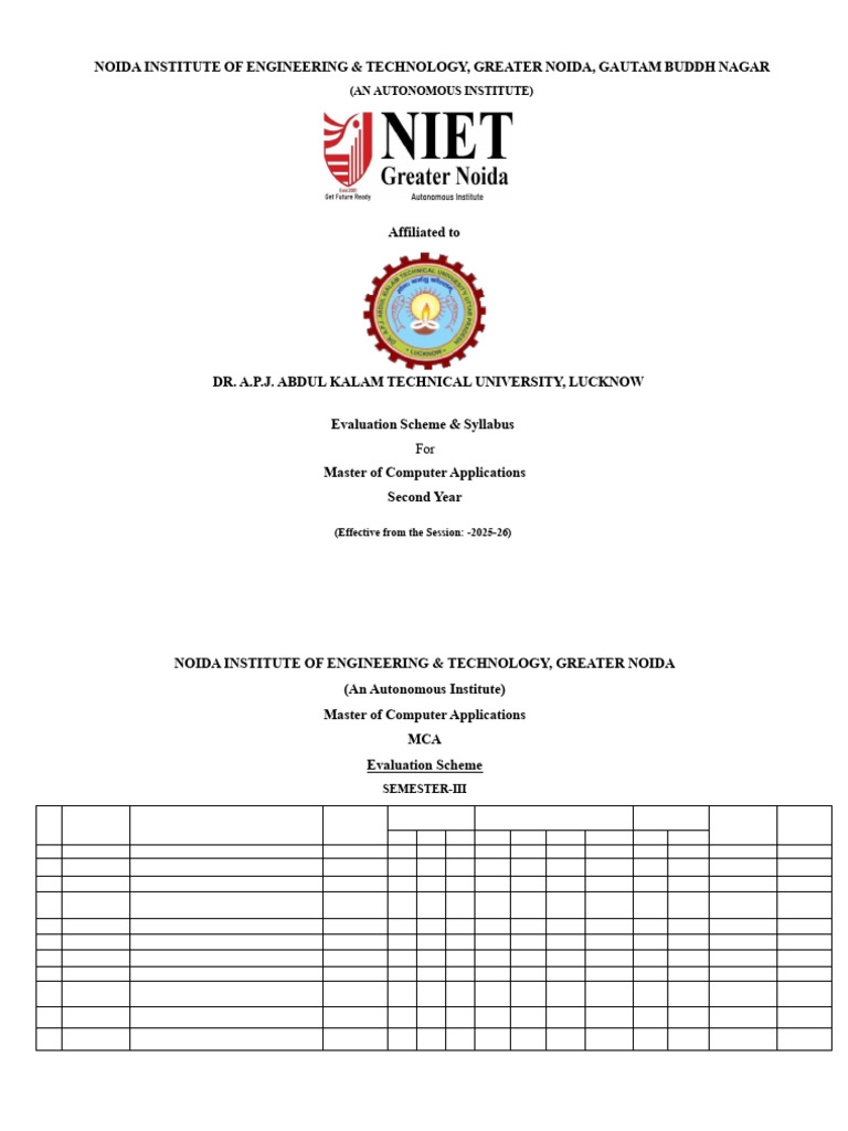 Master of Computer Applications (MCA) Second Year 2025-26 | PDF | Software Development Process ...