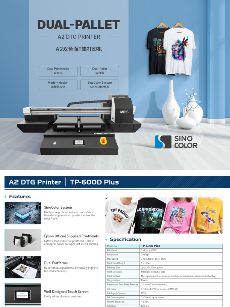 a2 Dtg Printer Tp-600d Plus PDF | PDF | Printer (Computing) | Office ...