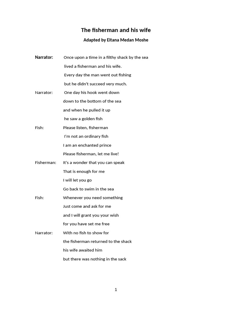 the fisherman and his wife 2 | PDF | Fairy Tales | Folklore