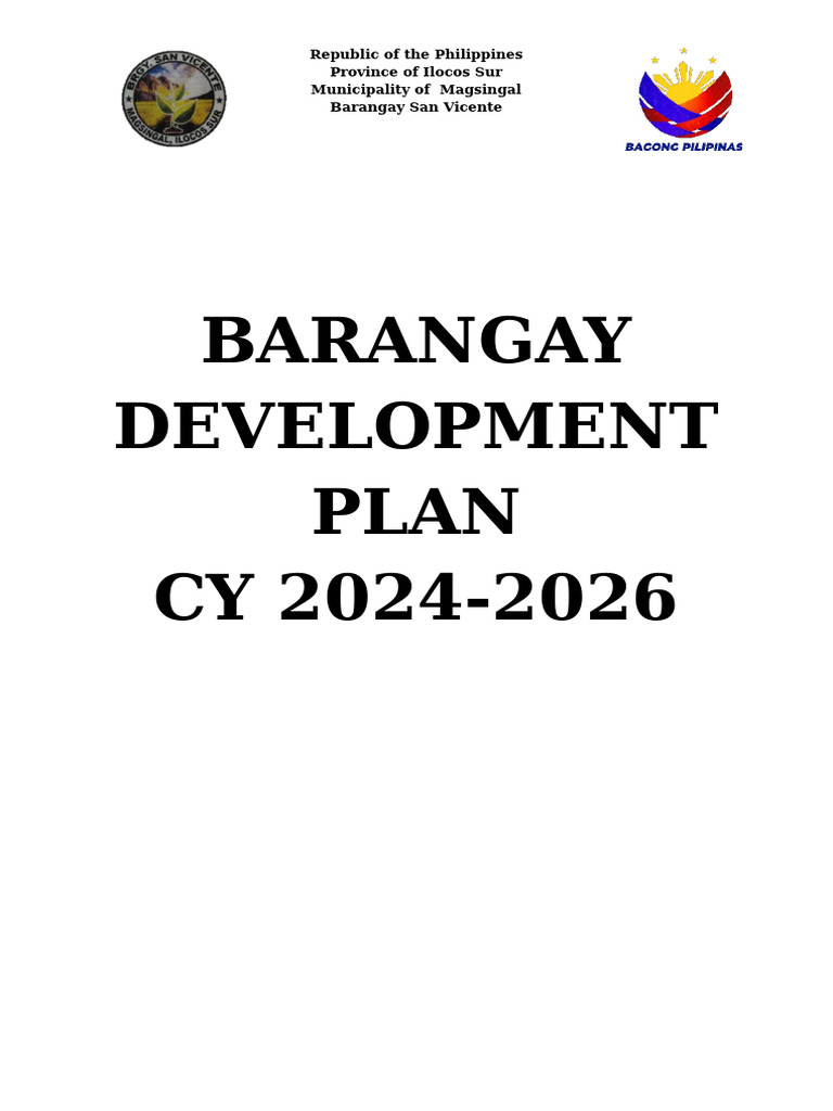 Barangay San Vicente Development Plan 2024-2026 | PDF | Agriculture ...