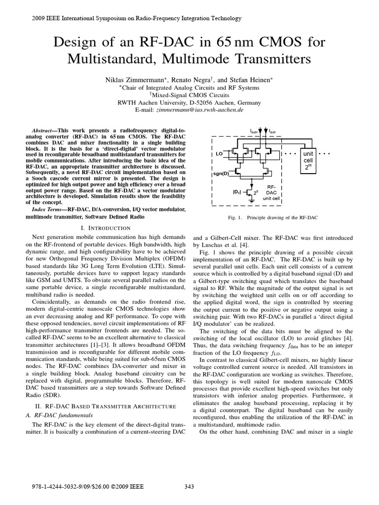 Design of an RF-DAC in 65nm CMOS for Multistandard Multimode ...