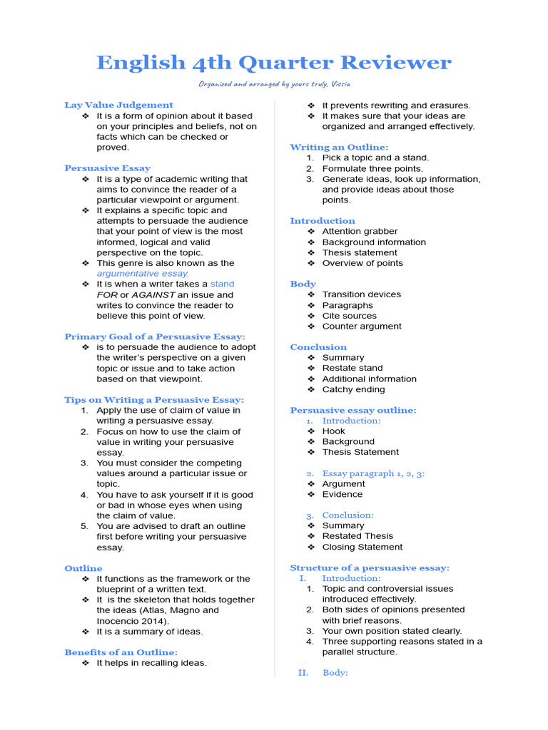 Persuasive Essay Writing Guide | PDF | Essays | Human Communication