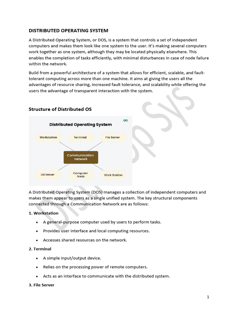 Overview of Distributed Operating Systems | PDF | Operating System ...