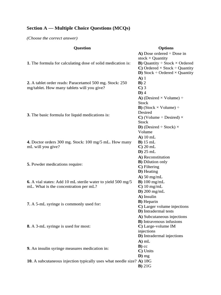 math unit 7 | PDF | Injection (Medicine) | Syringe