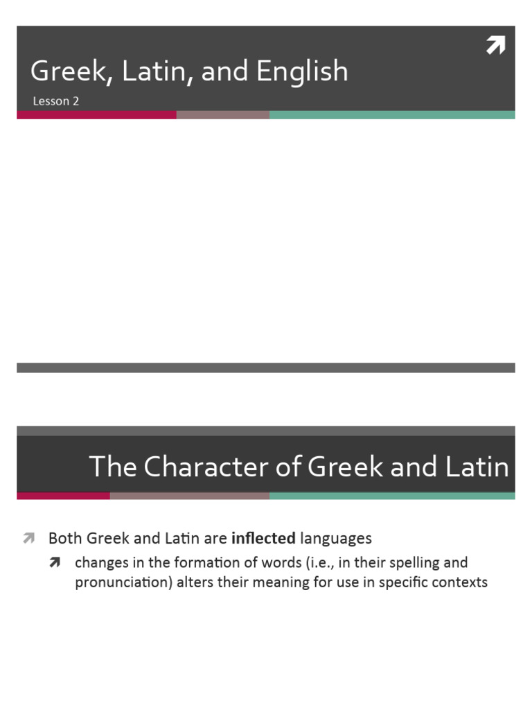 §2.2 Greek and Latin Morphology | PDF
