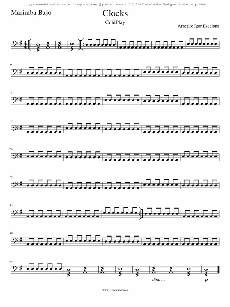 Marimba Basse | PDF