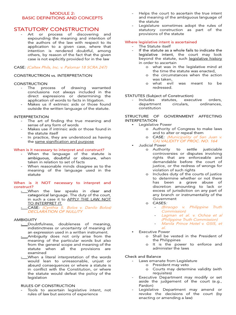 Statutory Construction Basics Explained | PDF | Statutory ...