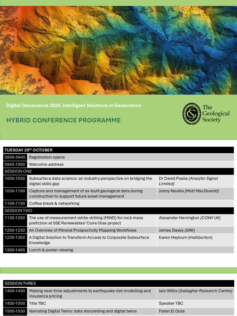 Digital Geoscience 2024 Conference Agenda | PDF