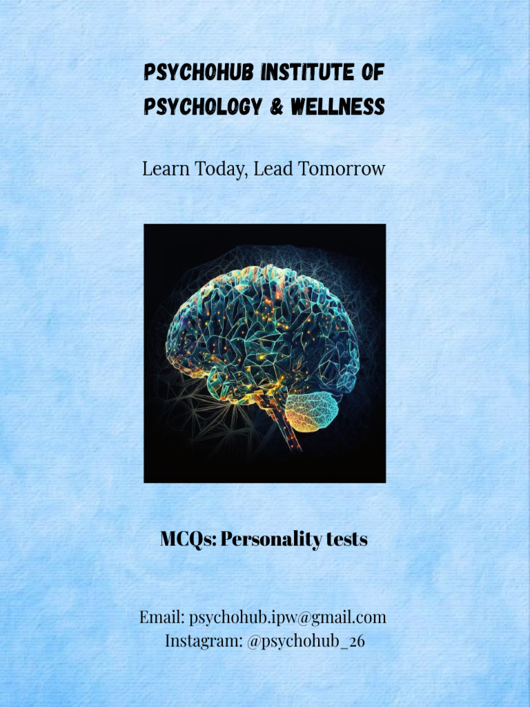 MCQs on Personality Tests Explained | PDF | Psychological Concepts ...