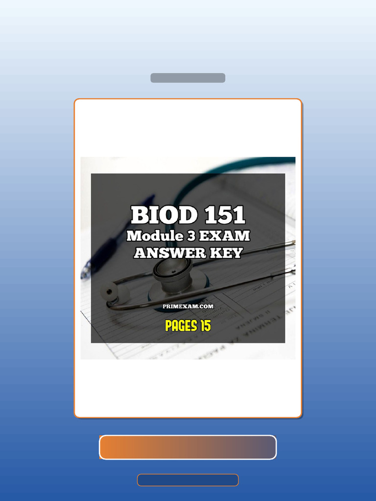 Test Bank for Biod 151 Module 3 Exam Answer Key | PDF | Multiple Choice ...