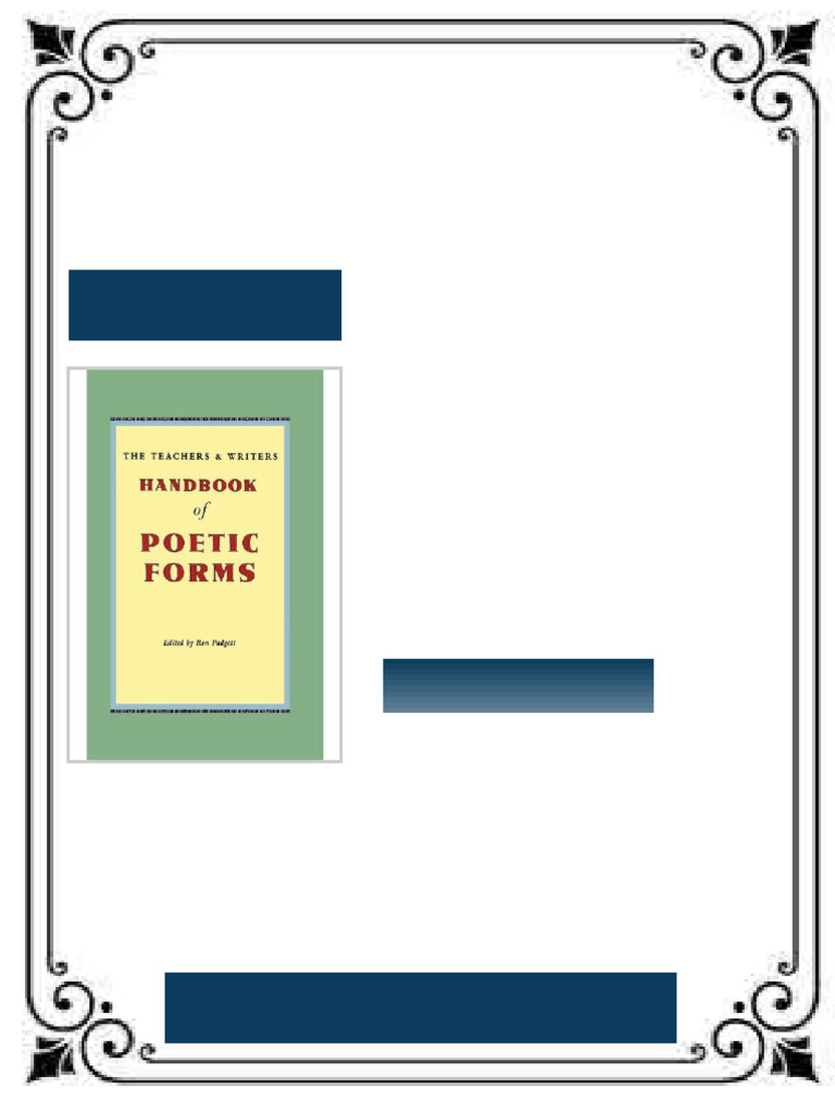 The Teachers Writers Handbook of Poetic Forms 2nd Edition Ron Padgett ...