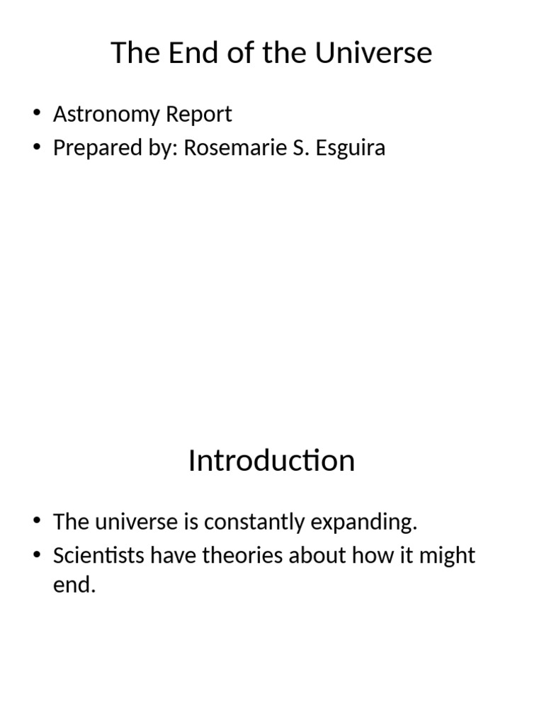 Theories on the Universe's End | PDF