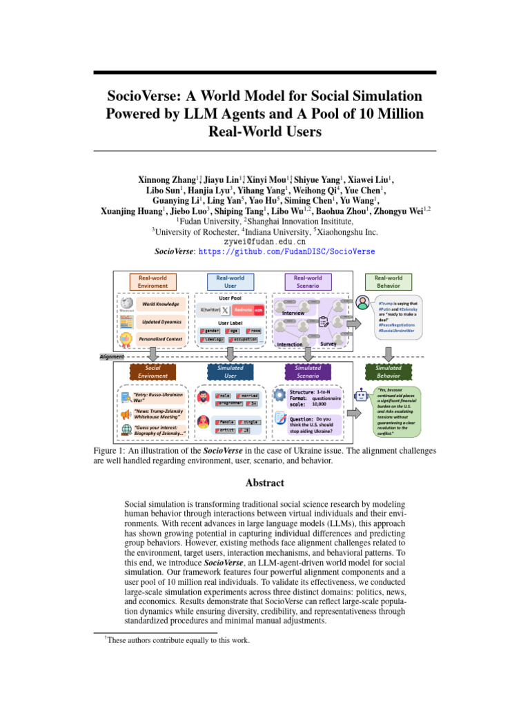 SocioVerse: LLM-Driven Social Simulation | PDF | Simulation | Agent ...