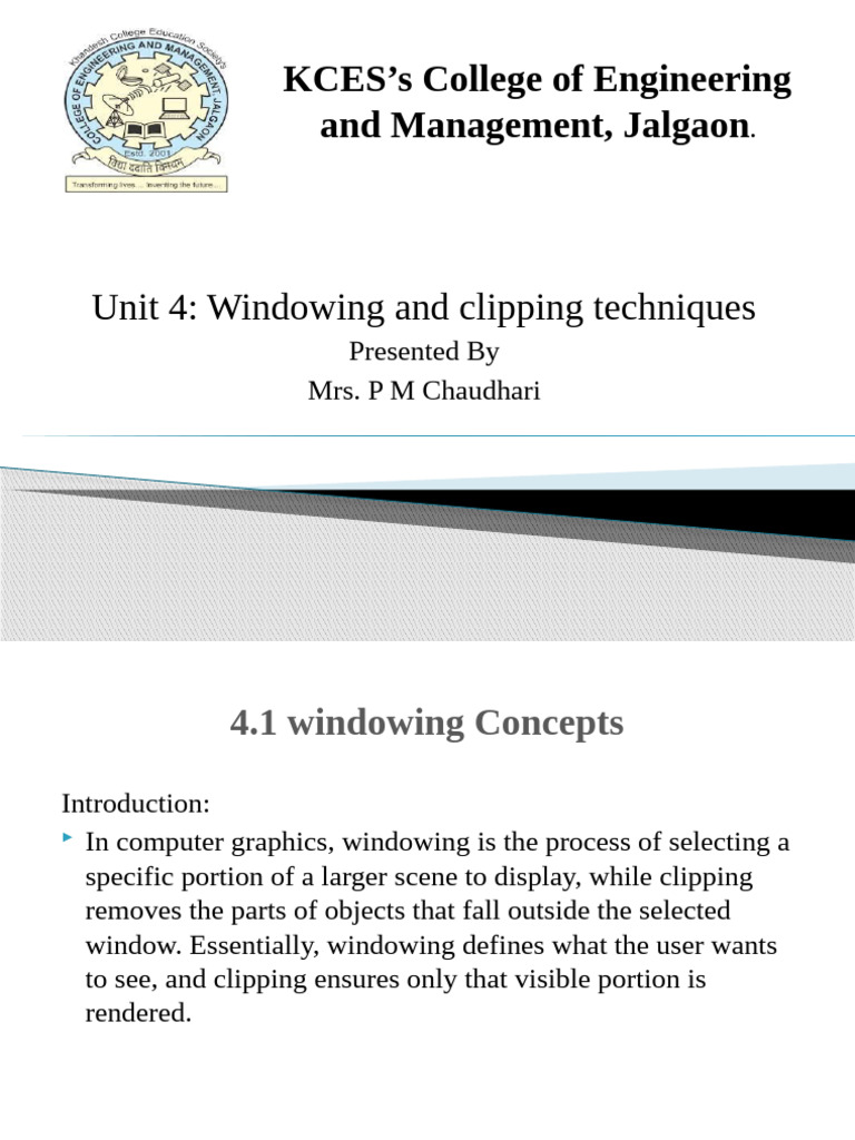 Windowing and Clipping in Graphics | PDF | Cartesian Coordinate System ...