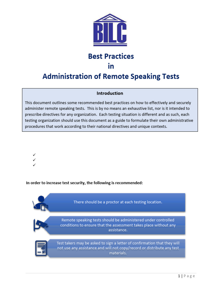 Adminstration of Remote Speaking Tests | PDF | Computing