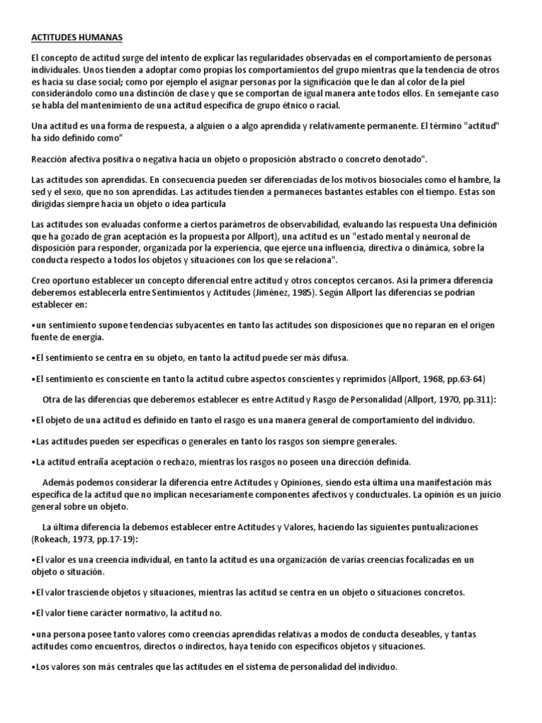 Comprendiendo las Actitudes Humanas | PDF | Estado de ánimo (psicología ...