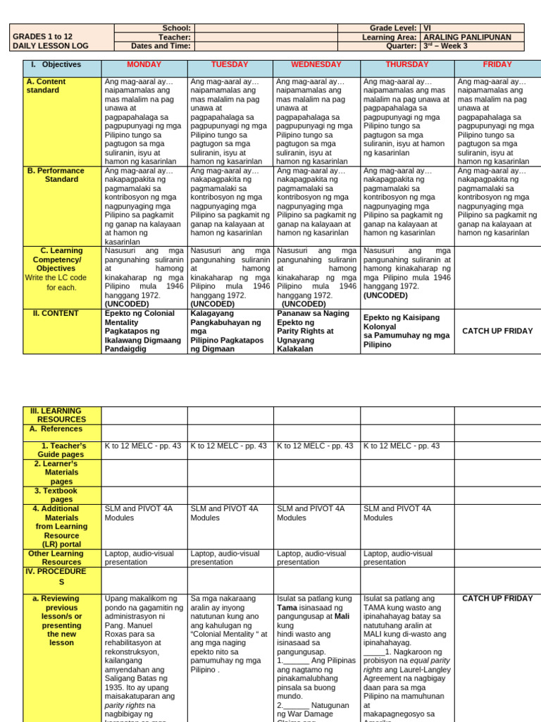 AP6 WEEK 3 - Q3 | PDF