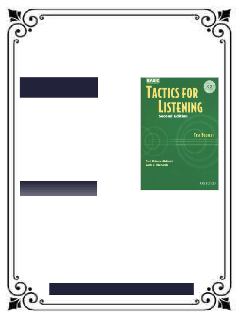 Basic Tactics for Listening Test Booklet with Audio CD 2nd Edition Jack ...