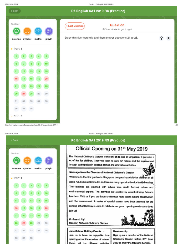 Practice - P6 English SA1 2019 RS | PDF