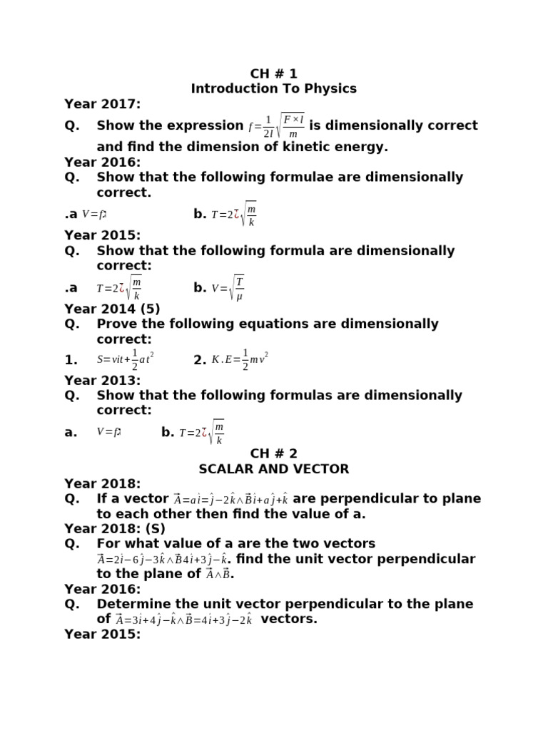 CHAPTER 1 and 2 | PDF | Euclidean Vector | Mathematical Concepts