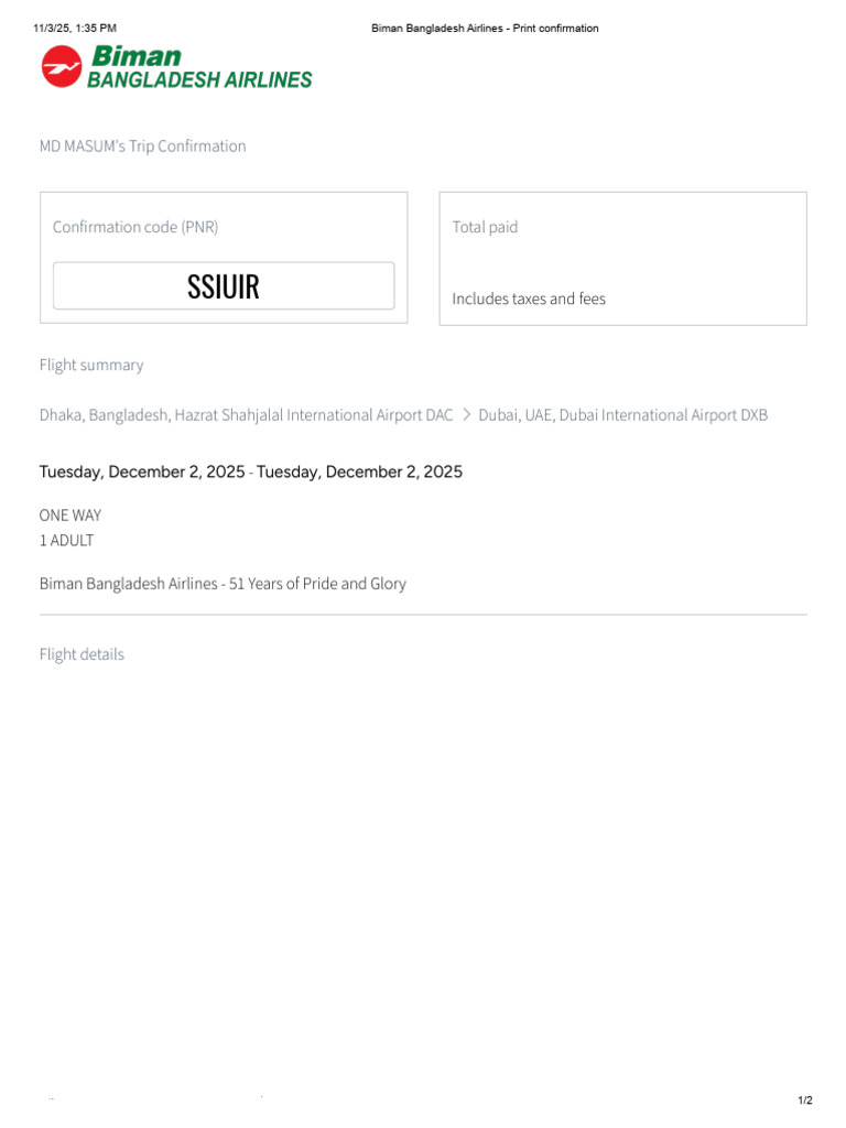 Md Masum Ticket Copy | PDF | Aviation Safety | Aviation Accidents And ...