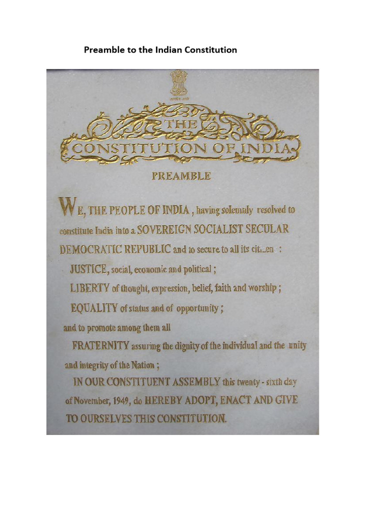 Overview of India's Constitution Preamble | PDF | Legal Documents | Justice