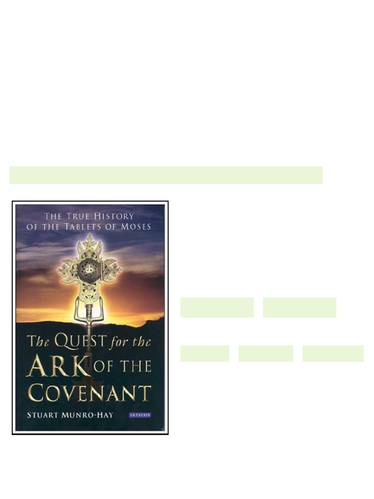 (Ebook) The Quest for the Ark of the Covenant: The True History of the ...
