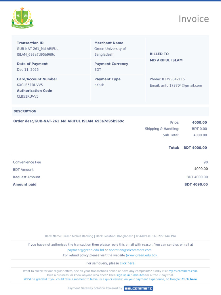 BKash Mobile Banking Transaction Details | PDF | Payments | Banking