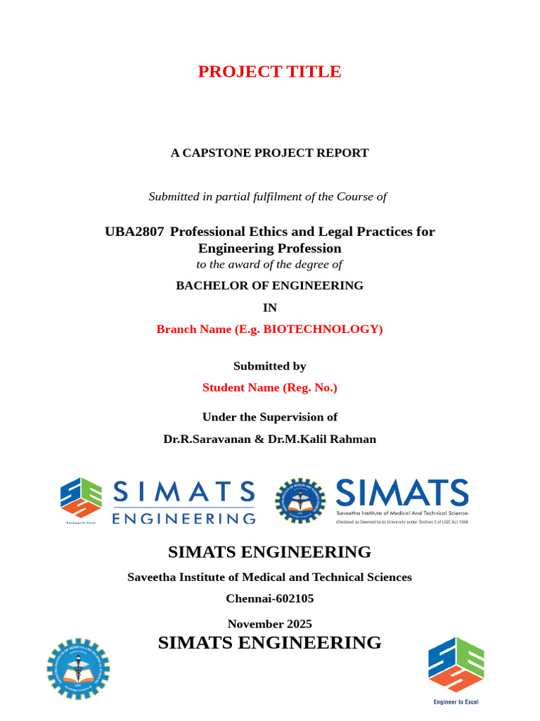 UBA2807 Front Pages - Capstone Project[1] | PDF | Engineering