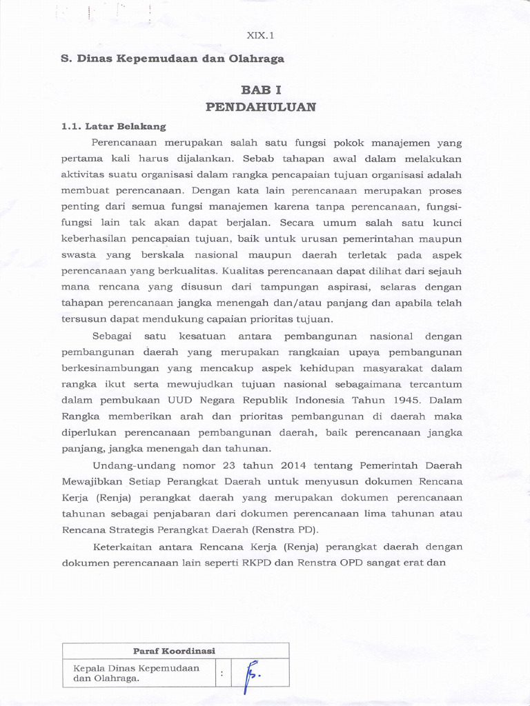 Revisi Renja Perubahan Tahun 2025 Berdasarkan Renstra 2025-2029 | PDF