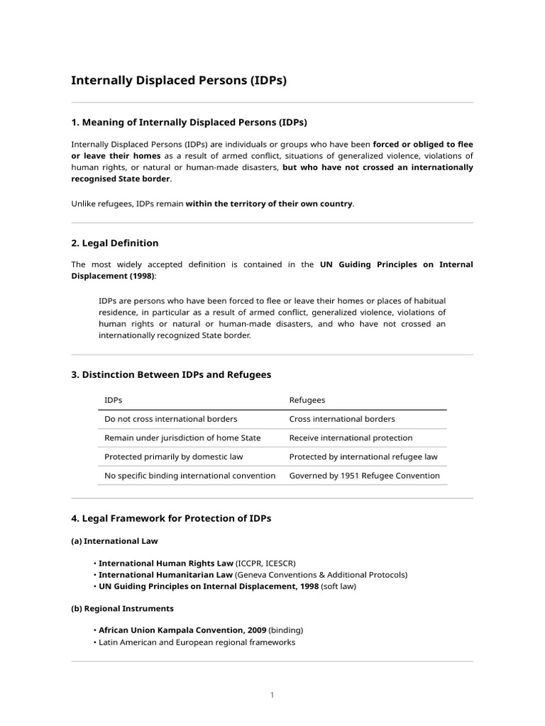 Internally Displaced Persons (Idps) | PDF | Internally Displaced Person ...